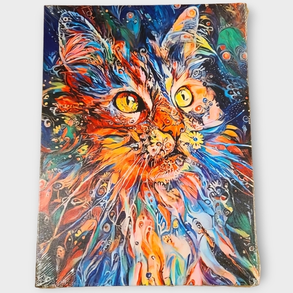 Art | Colorful Cat Canvas With Frame | Poshmark